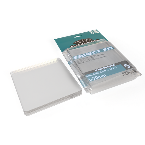 Perfect Fit Premium Square Card Sleeves (70x70mm) -55 Pack, 100 Micron ...